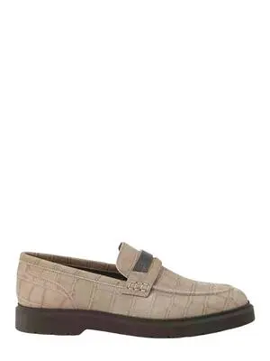 Brunello Cucinelli Leather Loafers - Neutrals