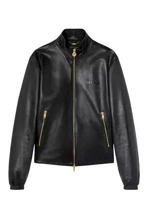 Versace Plongé Leather Jacket - Black
