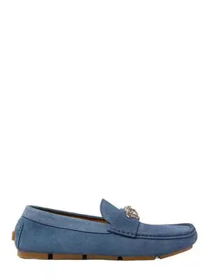 Versace La Medusa Suede Loafers - Blue