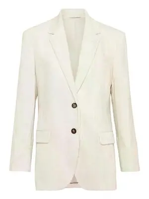Brunello Cucinelli Corduroy Blazer - White