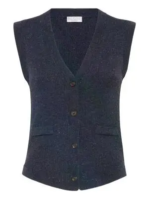 Brunello Cucinelli Button-down Vest - Blue