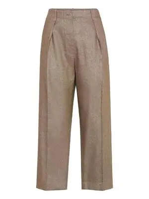 Brunello Cucinelli Pleated Chino Trousers - Brown