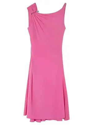 Versace Safety Pin Draped Flared Mini Dress - Pink