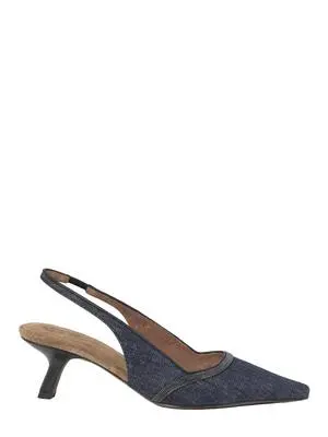 Brunello Cucinelli Leather Slingback Pumps - Blue