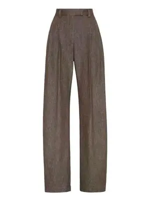 Brunello Cucinelli Loose-fit Curved Trousers - Brown