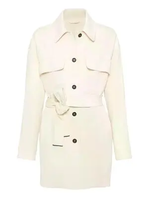 Brunello Cucinelli Belted Jacket - White