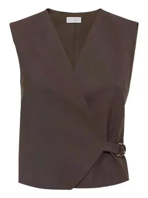 Brunello Cucinelli V-neck Waistcoat - Brown