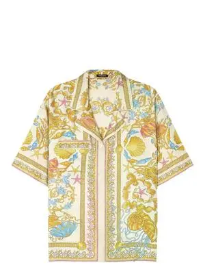 Versace Underwater Barocco Silk Shirt - Gold