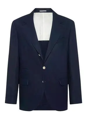 Brunello Cucinelli Linen Blazer - Blue