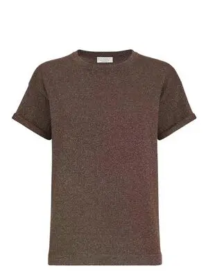 Brunello Cucinelli Round Neck T-Shirt Brown