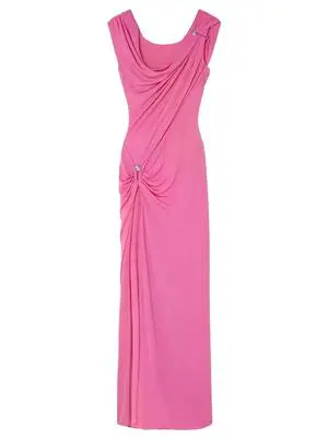 Versace Safety Pin Gathered Gown Pink