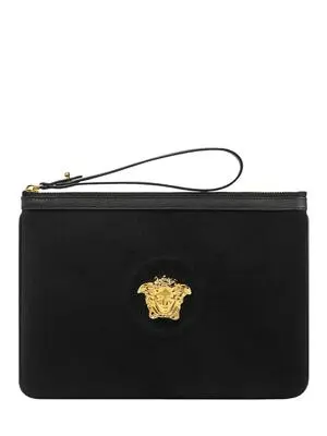 Versace La Medusa Canvas Pouch - Black