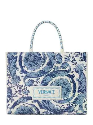 Versace Large Barocco Athena Tote Bag - Blue