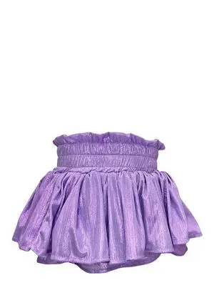 LOLA + THE BOYS Metallic Ruffled Skirt - Lavender