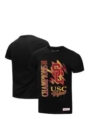 Mitchell & Ness Usc Trojans Retro Brush Mineral Wash T-shirt - Black