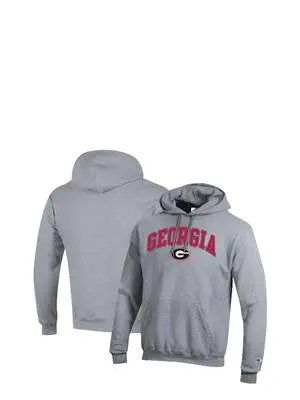 Champion Georgia Bulldogs Arch Over Logo Pullover Hoodie - Heather Gray
