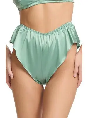 Hanky Panky Flutter Satin Tap Shorts Green Tea