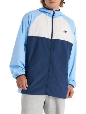 NEW BALANCE Athletics Packable Water Resistant Hooded Jacket - Electric Sky