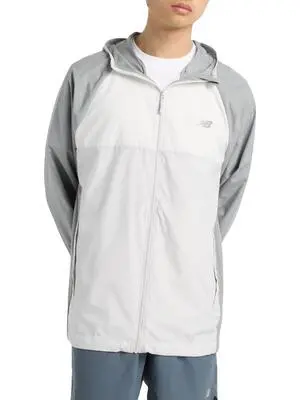 NEW BALANCE Athletics Packable Water Resistant Hooded Jacket - Slate Grey
