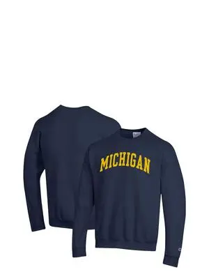 Champion Michigan Wolverines Fleece Pullover Sweatshirt - Navy