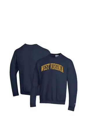 Champion West Virginia Mountaineers Basic Arch Fleece Pullover Sweatshirt - Navy