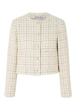 Veronica Beard Andrea Metallic Cotton-blend Tweed Jacket - Ivory