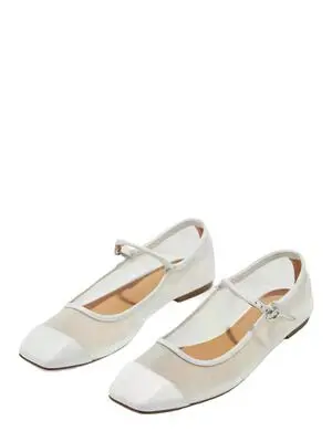 AeydĒ Uma Mesh Ballerina Flats - White