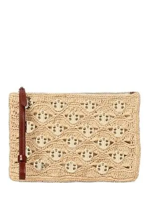 Rabanne Raffia Clutch Gold