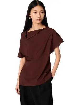 Bottega Veneta Light Viscose Top - Black Cherry
