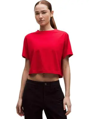 Lululemon All Yours Organic Cotton Cropped T-shirt - Oxford Red