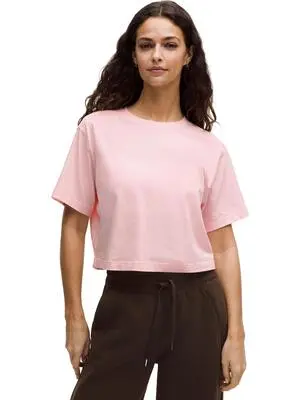 Lululemon All Yours Organic Cotton Cropped T-shirt - Pink Pearl