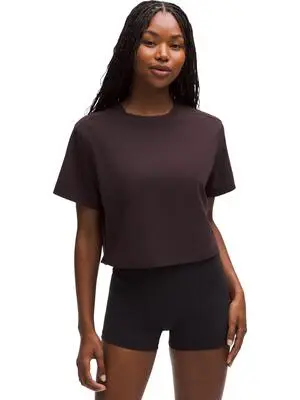 Lululemon All Yours Organic Cotton Cropped T-Shirt Sequoia