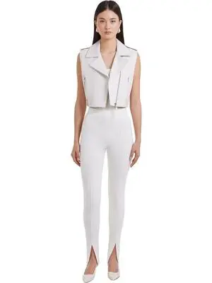 Rudsak Betty Cropped Leather Vest - White