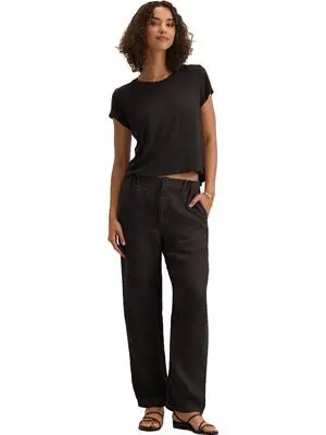 Velvet By Graham & Spencer Taylor Linen Pant - Black