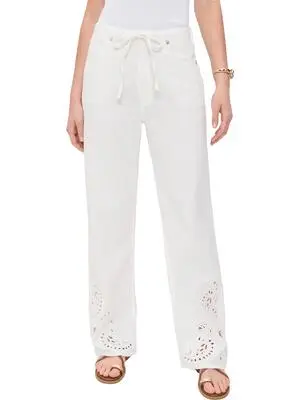 Rag & Bone Ultra Featherweight Phoebe Drawstring Jeans - White Eyelet