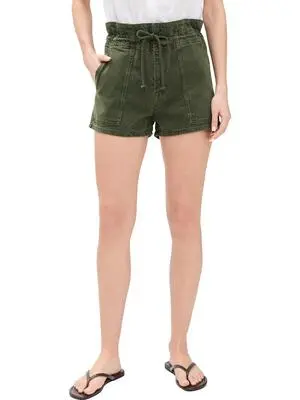 Ba&sh Fabo Denim Shorts - Kaki