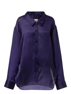 Khaite Herschel Silk Organza Shirt Purple