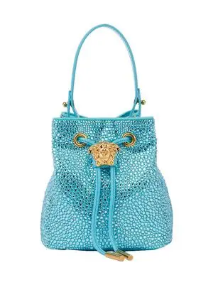 Versace La Medusa Medium Embellished Bucket Bag - Blue