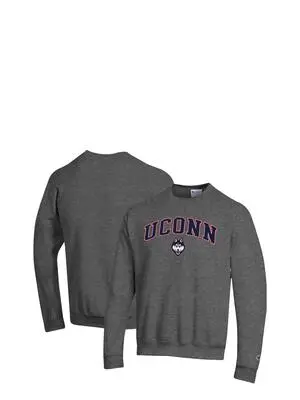 Champion Uconn Huskies Arch Over Logo Pullover Sweatshirt - Heather Charcoal