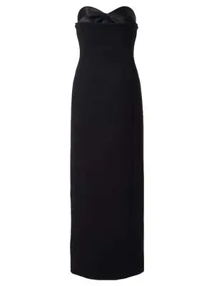 Khaite Yael Crepe Maxi Dress Black