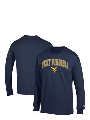 Champion West Virginia Mountaineers Arch Over Logo Long Sleeve T-shirt - Navy