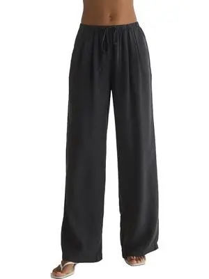 Bella Dahl Wide-leg Drawstring Pants - Vintage Black