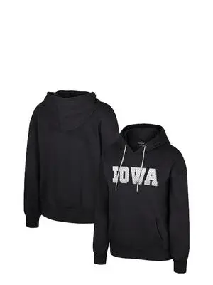 COLOSSEUM Iowa Hawkeyes Rhinestone Pullover Hoodie - Black
