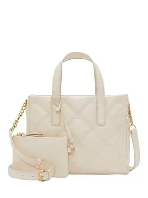 Vince Camuto Barry Quilted Leather Tote - Natural