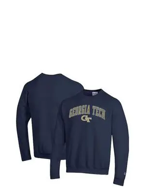 Champion Champion Georgia Tech Yellow Jackets Arch Over Logo Pullover Sweatshirt Navy