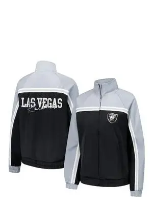 G-III 4HER BY CARL BANKS Las Vegas Raiders Post Game Track Jacket - Black