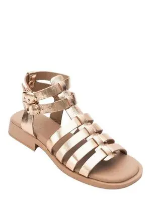 FOREVER & ALWAYS SHOES Frade Leather Sandals Gold Leather