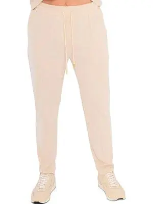 DAI MODA Norman Pintuck Knit Drawstring Pant Cream
