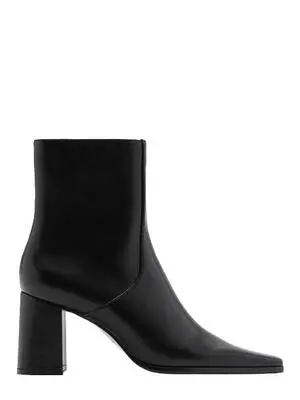 Mango Block Heel Bootie - Black