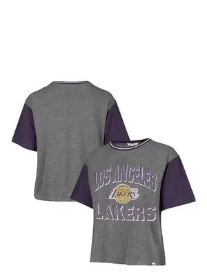 '47 Los Angeles Lakers Rise Clubhouse Ziggy Color Block T-shirt - Gray